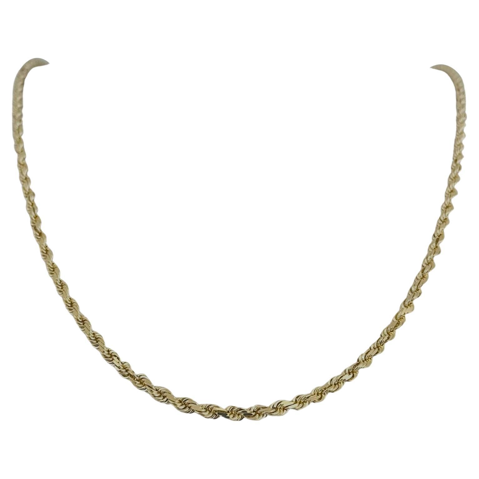 14 Karat Yellow Gold Solid Heavy Diamond Cut Rope Chain Necklace For ...