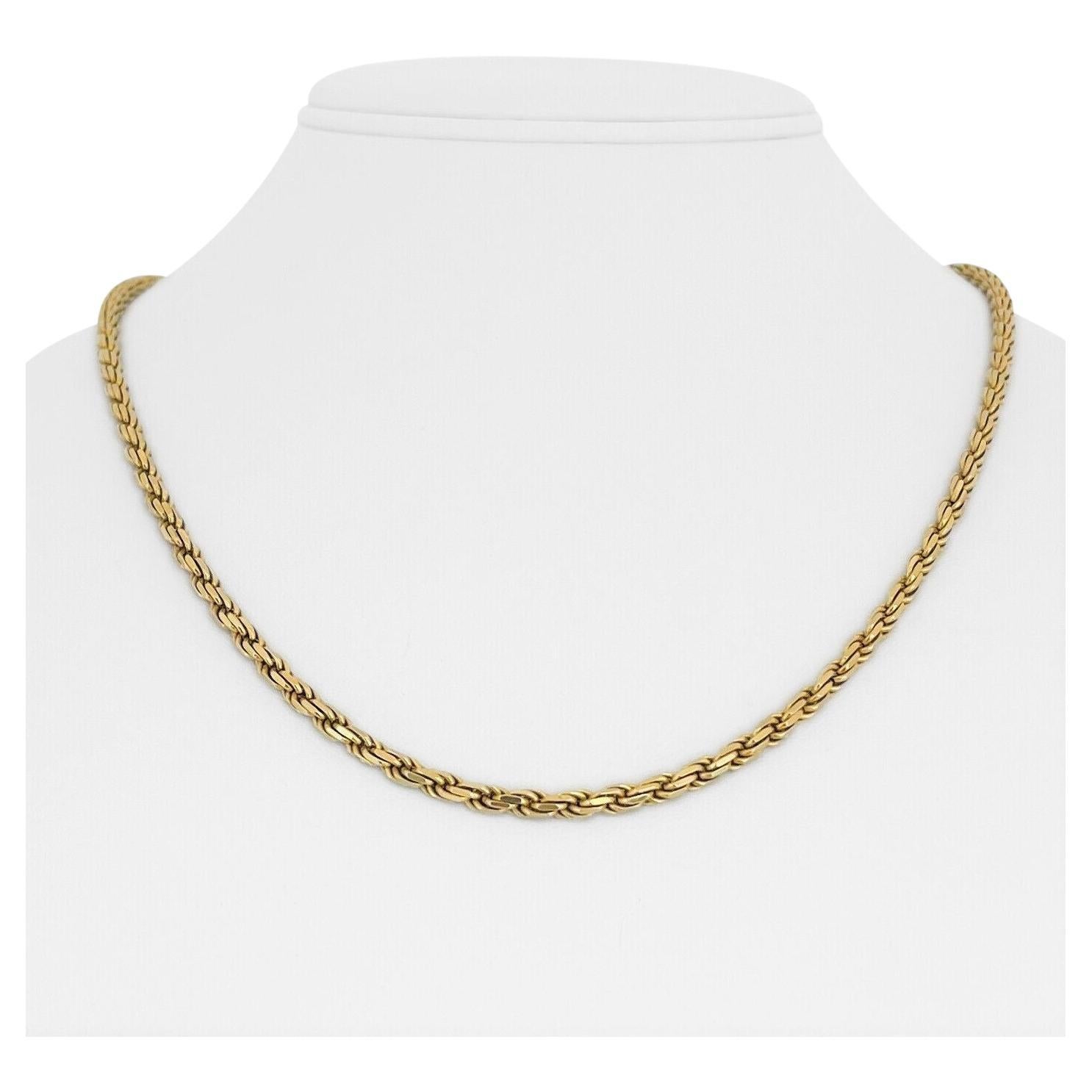14k Yellow Gold Solid Ladies Rope Chain Necklace Italy For Sale at 1stDibs