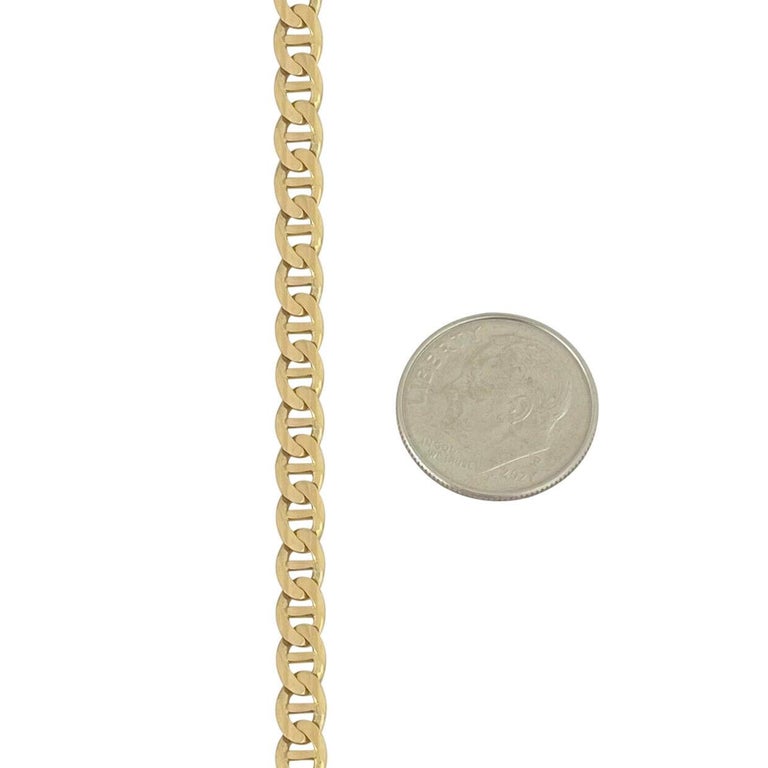 14 Karat Yellow Gold Solid Flat Gucci Mariner Link Chain Necklace For ...