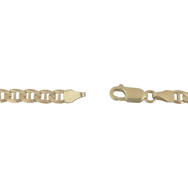 14 Karat Yellow Gold Solid Flat Gucci Mariner Link Chain Necklace For ...