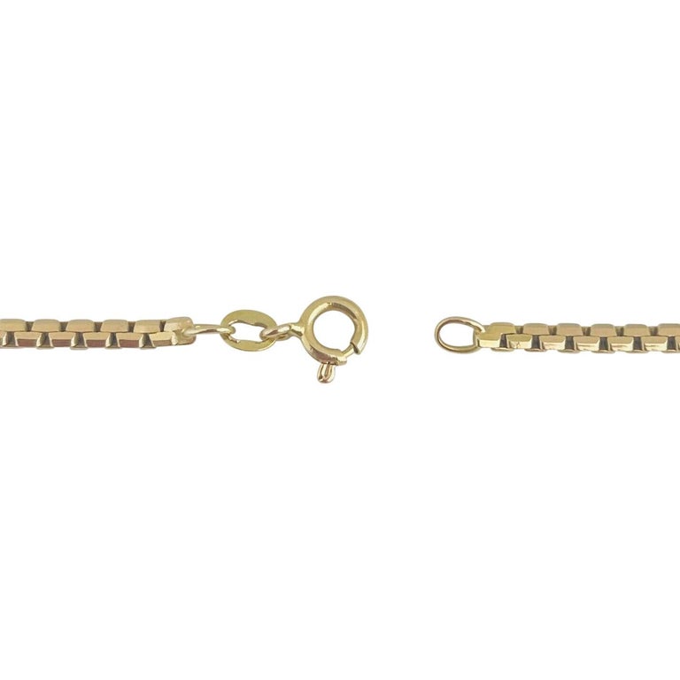 14 Karat Yellow Gold Solid Flattened Box Link Chain Necklace, Italy For ...