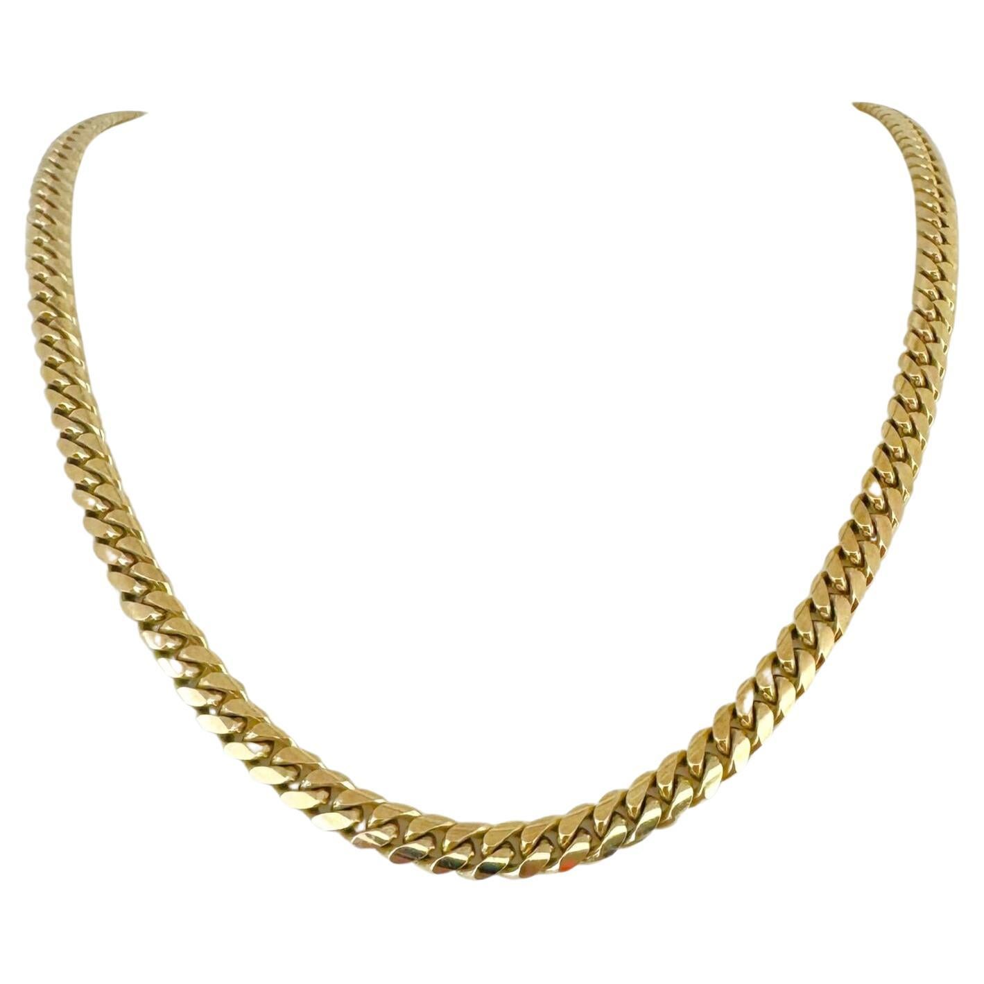 Solid Yellow Gold Cuban Link Chain Necklace at 1stDibs | cuban link ...