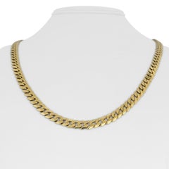 14 Karat Yellow Gold Heavy Figure 8 Curb Link Chain Necklace For Sale ...