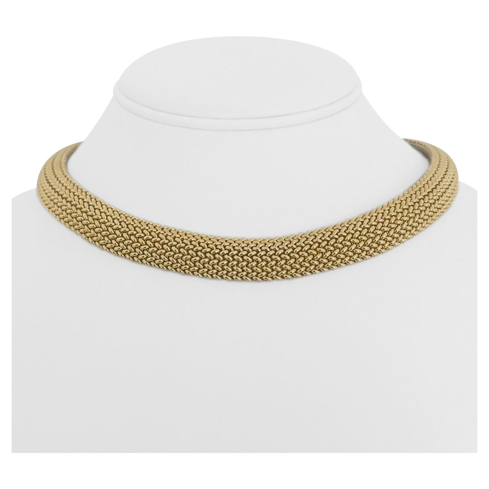 Heavy Solid 18 Karat Yellow Gold Round Link Necklace For Sale at 1stDibs