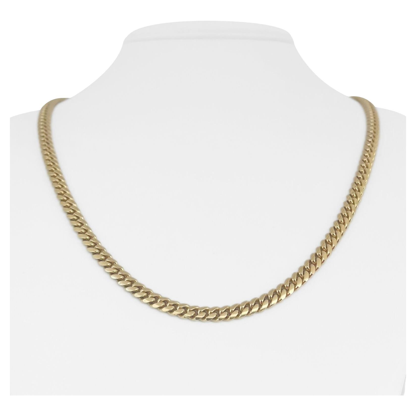 14 Karat Yellow Gold Solid Heavy Miami Cuban Link Chain Necklace For ...