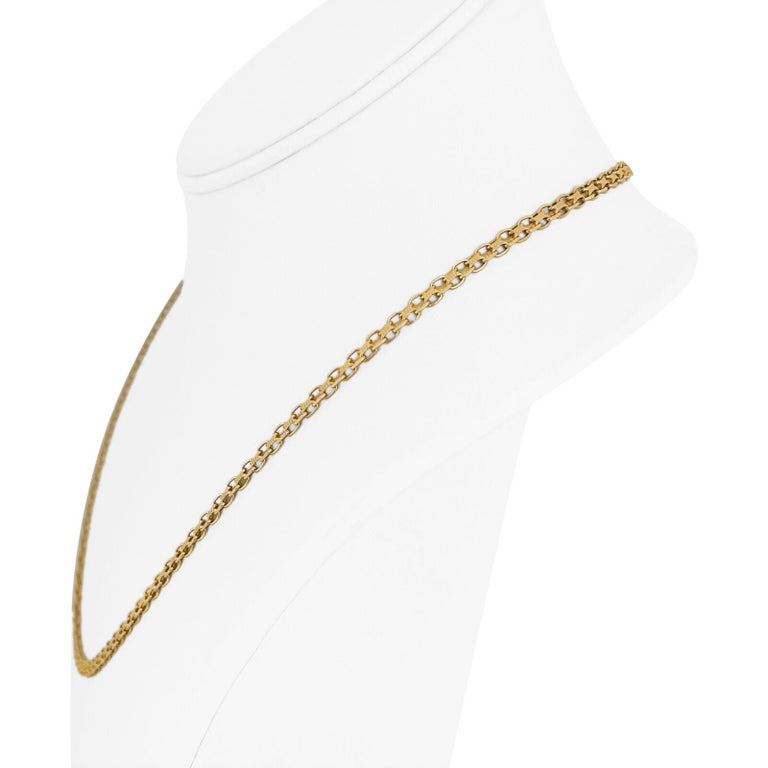 14 Karat Yellow Gold Solid Ladies Bismark Link Chain Necklace, Italy ...