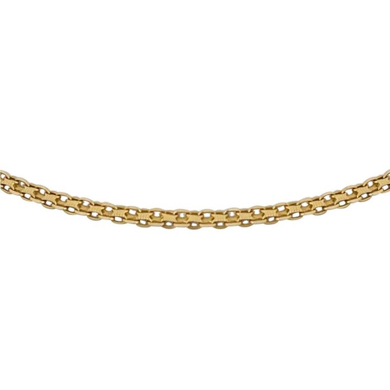 14 Karat Yellow Gold Solid Ladies Bismark Link Chain Necklace, Italy ...