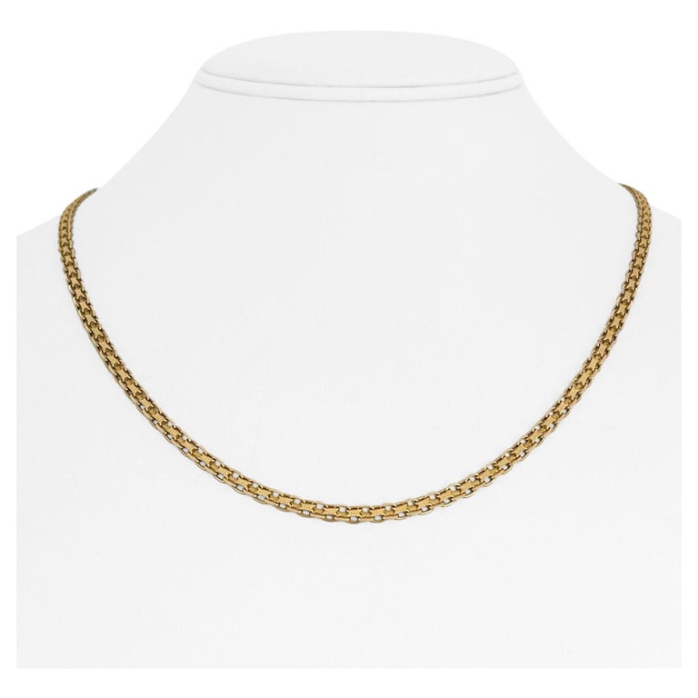 14 Karat Yellow Gold Solid Ladies Bismark Link Chain Necklace, Italy ...