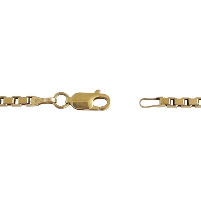 14 Karat Yellow Gold Solid Ladies Box Link Chain Necklace For Sale at ...