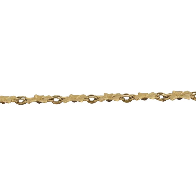 14 Karat Yellow Gold Solid Ladies Diamond Cut Floral Link Necklace For ...