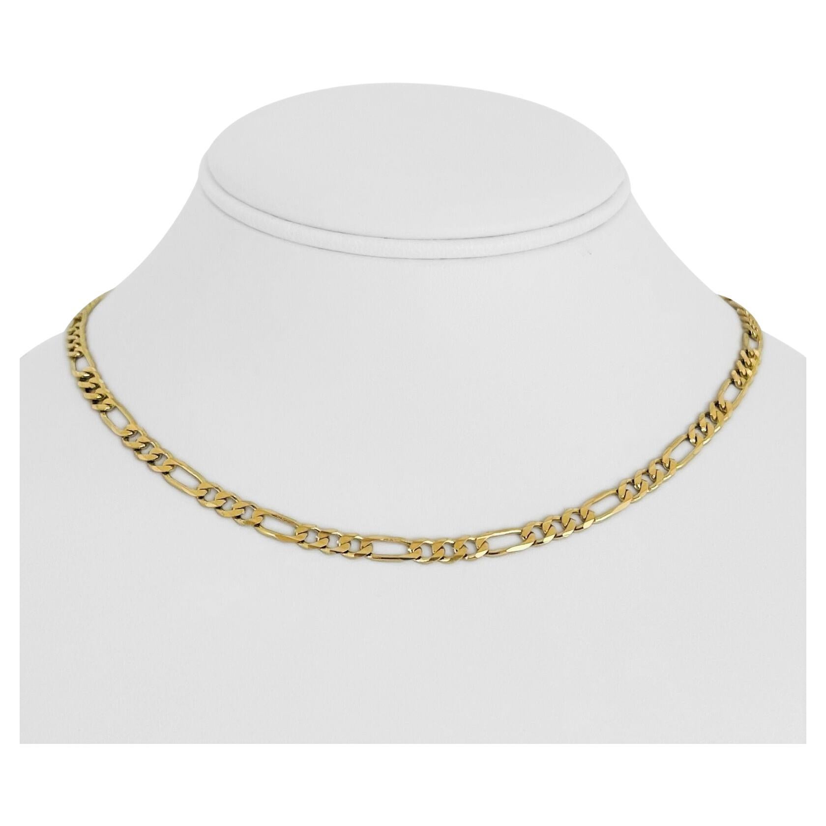 Gold and Diamond Figaro Link Necklace at 1stDibs