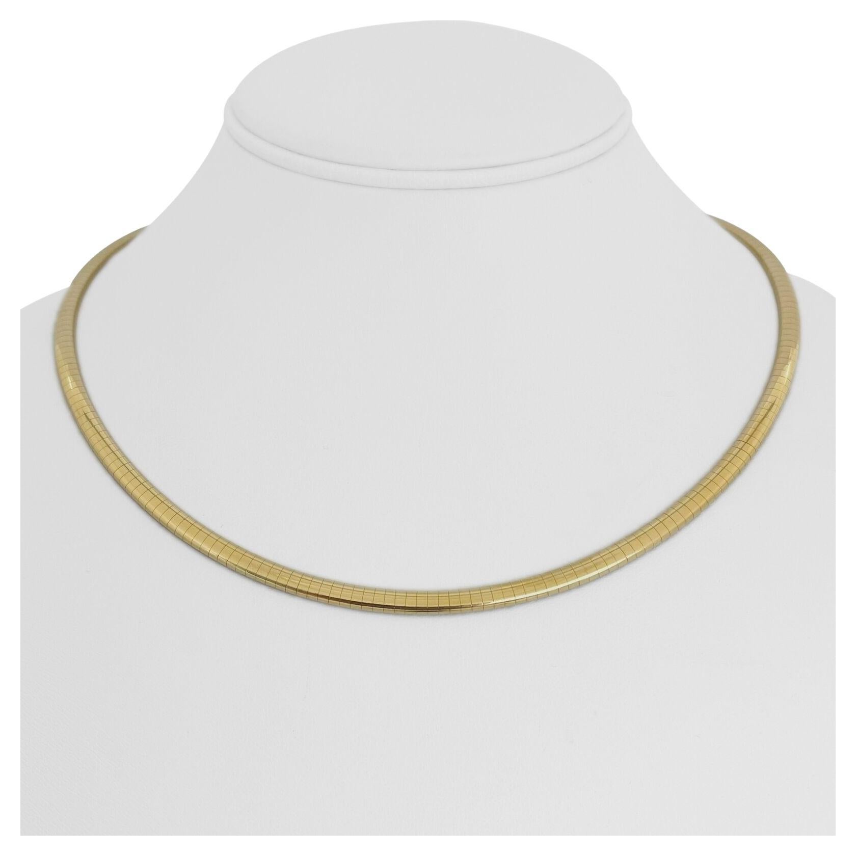 14 Karat Yellow Gold Omega Link Chain Necklace For Sale at 1stDibs ...
