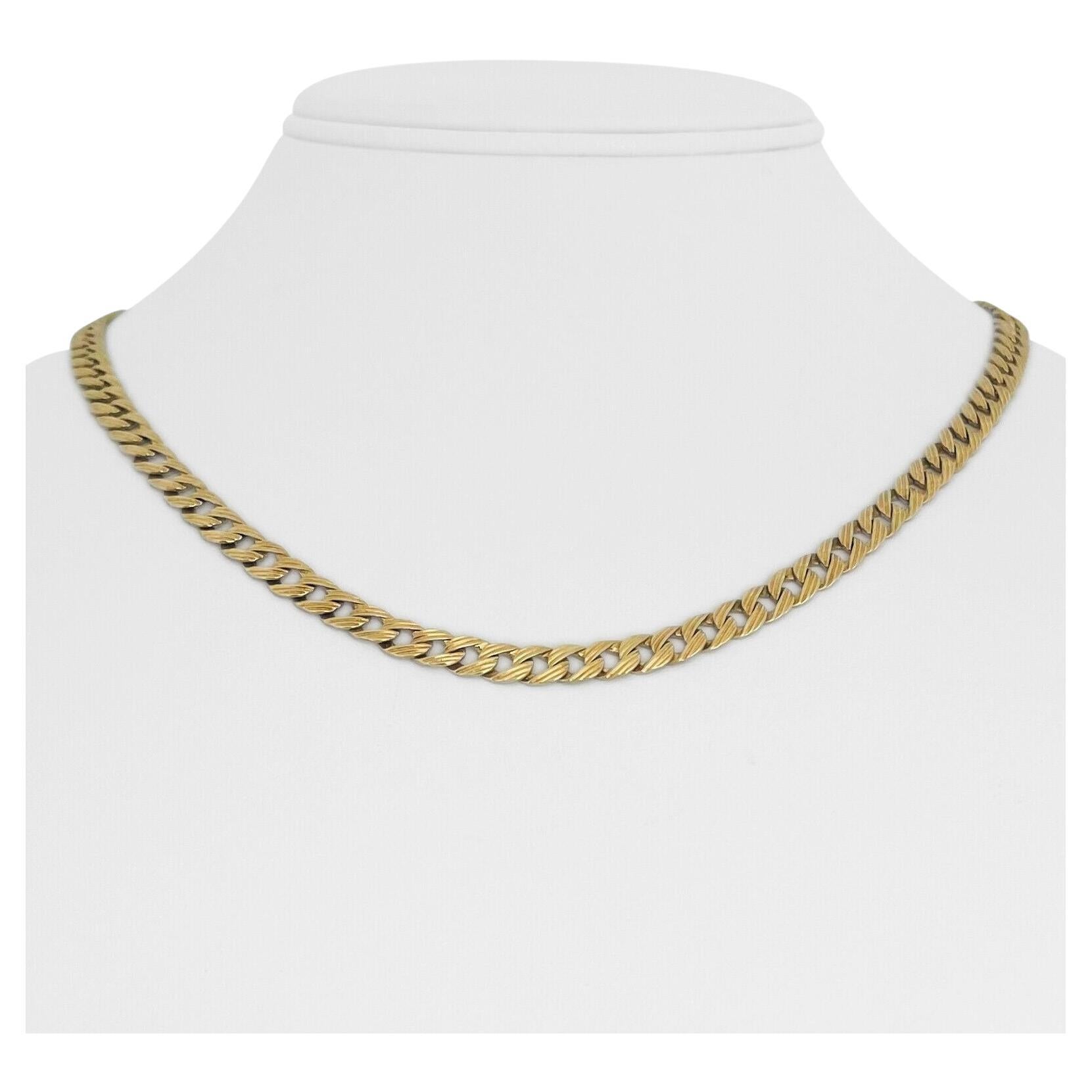 18 Karat Yellow Gold Solid Heavy Cuban Curb Link Chain Necklace at 1stDibs