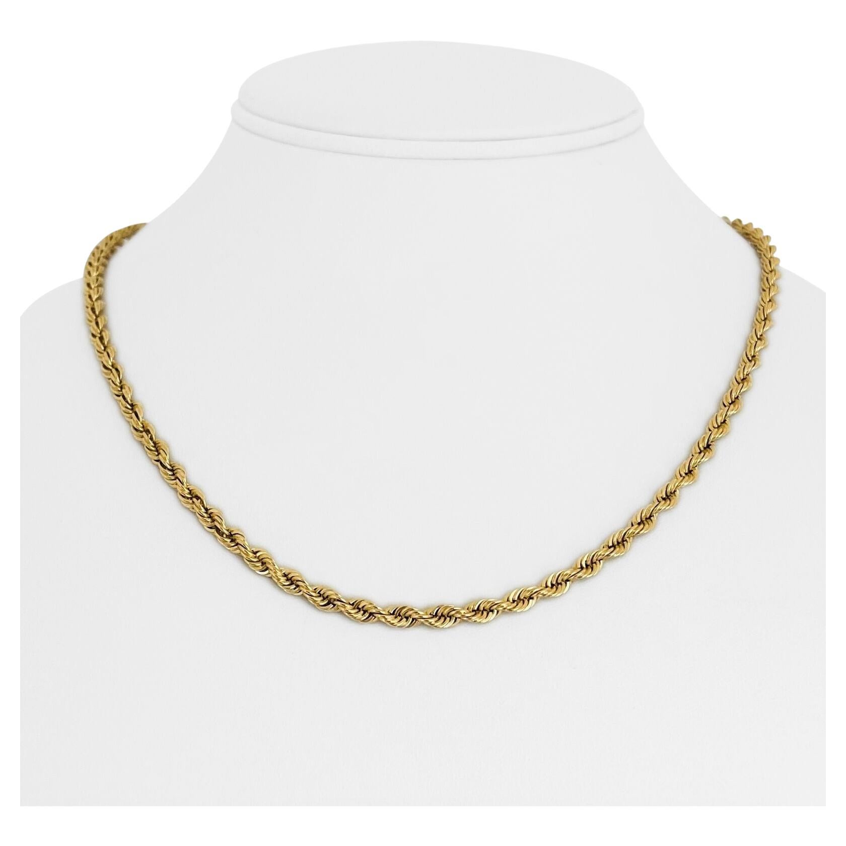Amber 18 Karat Yellow Gold Rope Necklace at 1stDibs