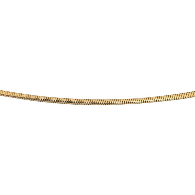 14 Karat Yellow Gold Solid Ladies Thin Snake Link Chain Necklace Italy ...