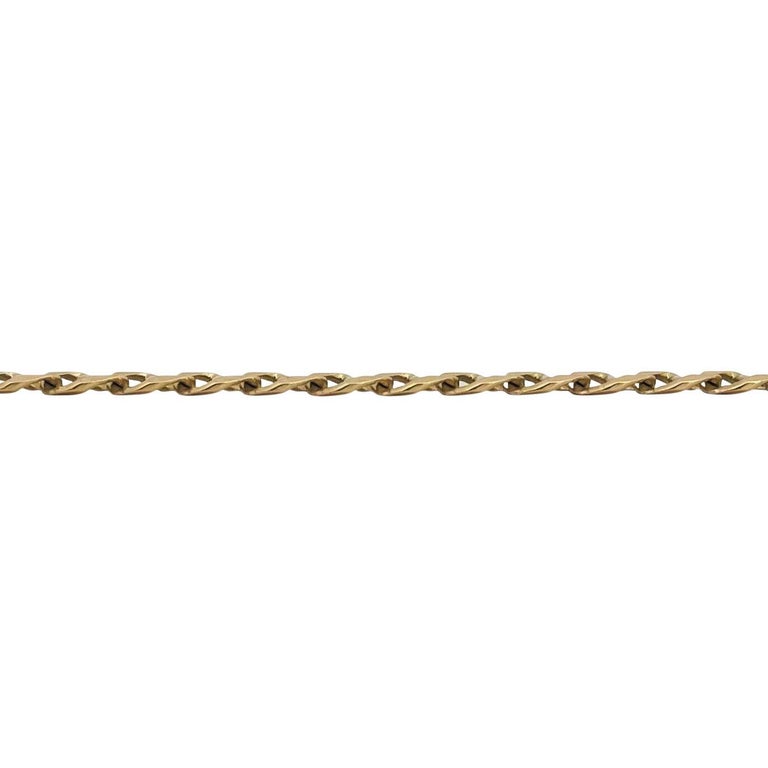 14 Karat Yellow Gold Solid Mariner Gucci Link Chain Necklace For Sale ...
