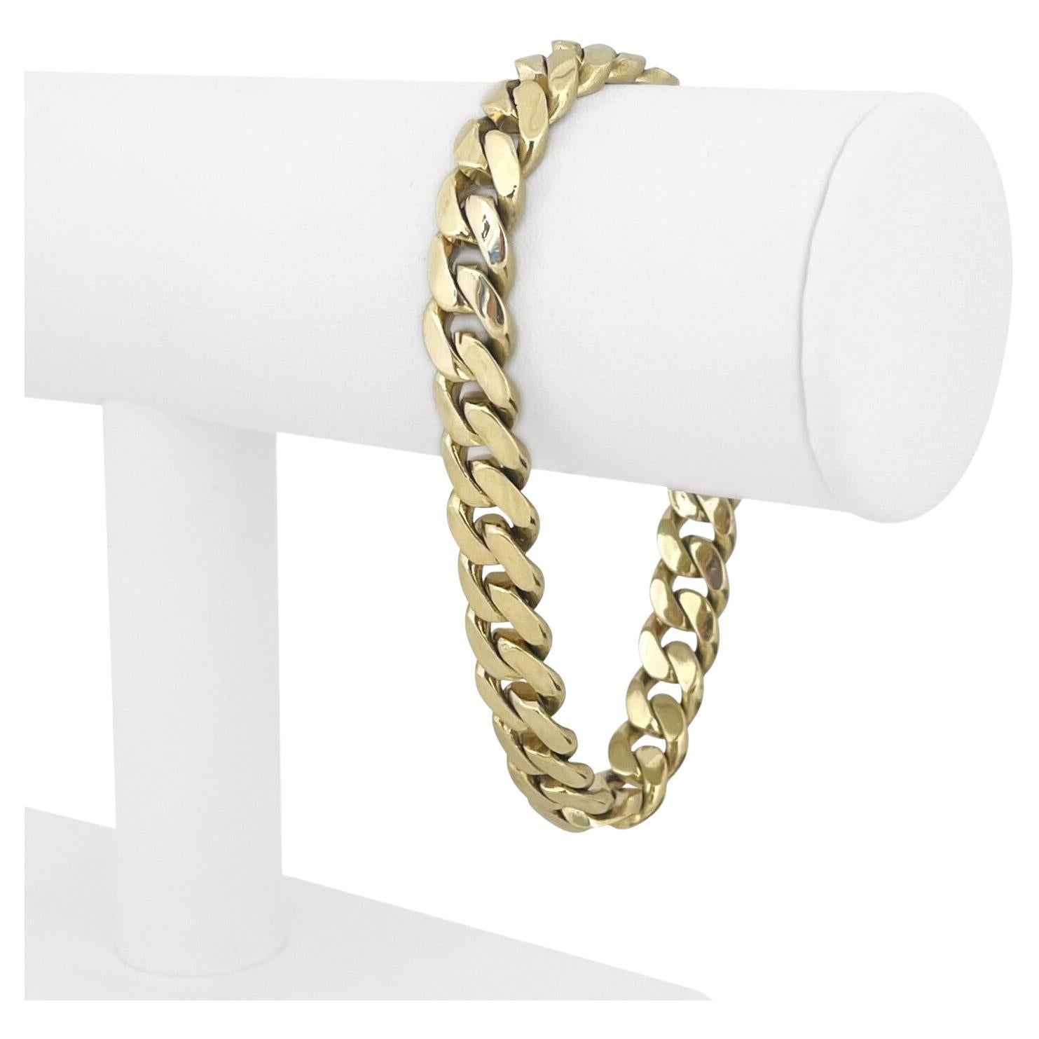 Men's 63 Gram Solid 14k Yellow Gold Cuban Link Masculine Bracelet For ...