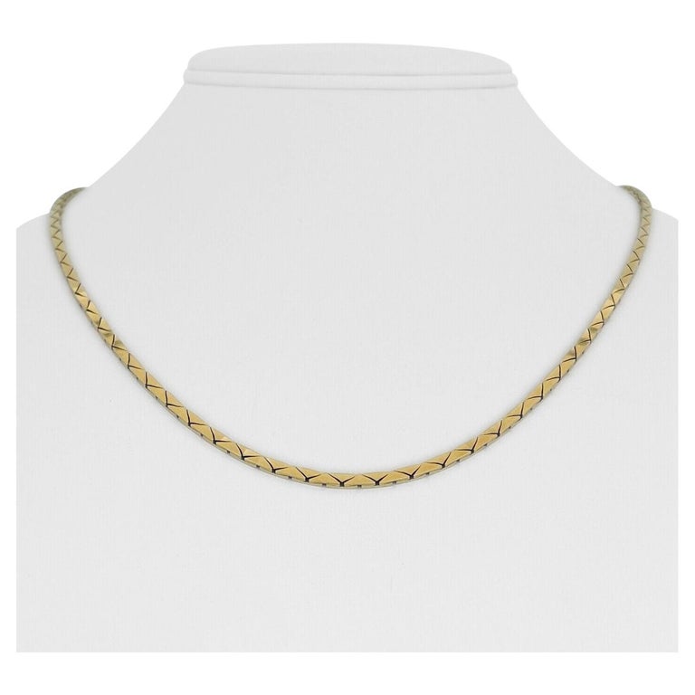 14 Karat Yellow Gold Solid Thick Triangle Cobra Link Chain Necklace For ...