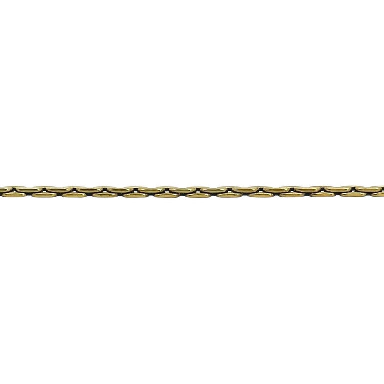 14 Karat Yellow Gold Solid Thin C Link Chain Necklace For Sale at 1stDibs