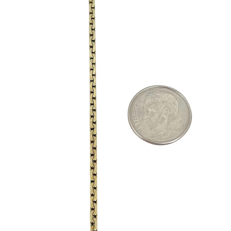 14 Karat Yellow Gold Solid Thin C Link Chain Necklace For Sale at 1stDibs
