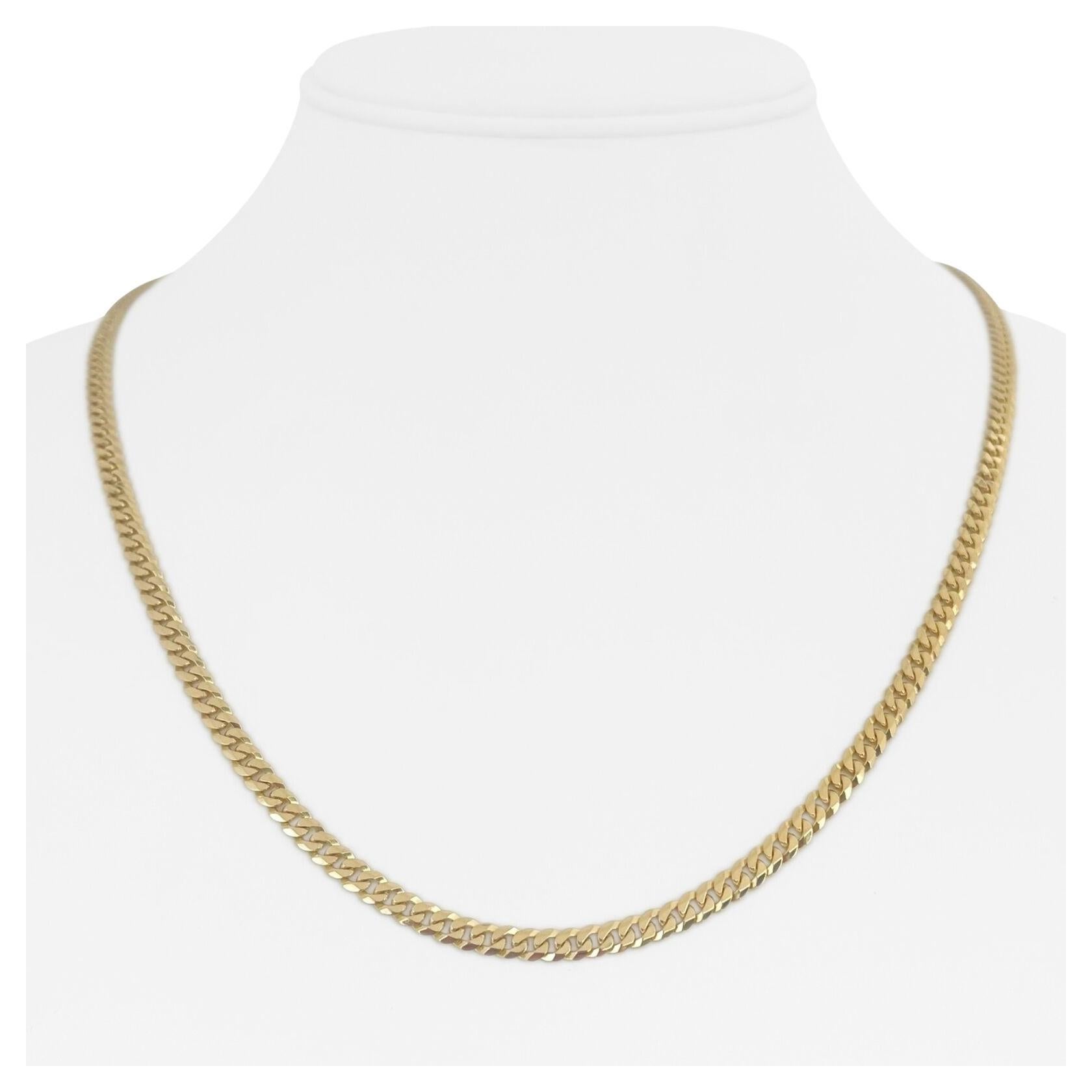 24 Karat Pure Yellow Gold Solid Thin Curb Link Chain Choker Necklace ...