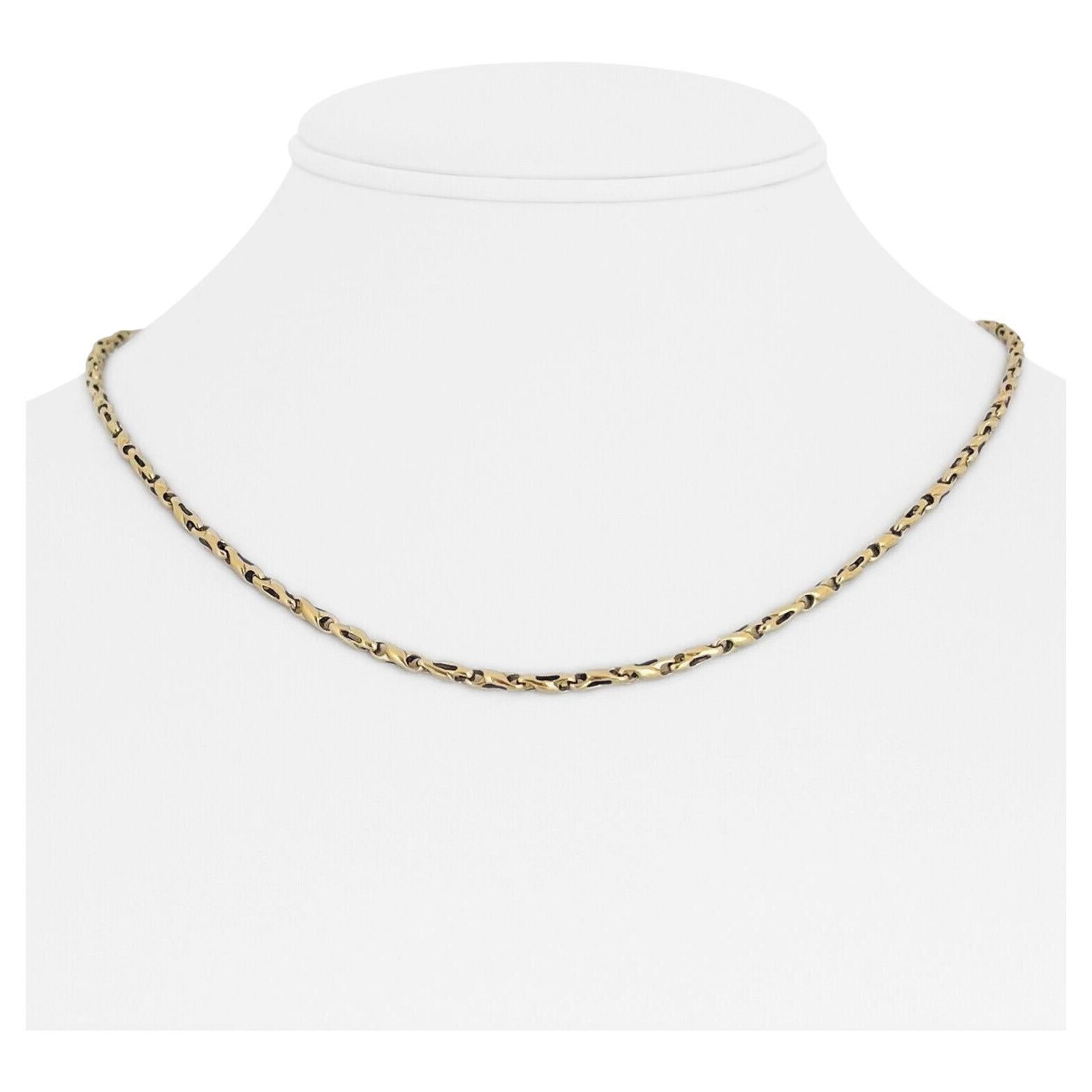 19 Karat Yellow Gold Solid Thin Curb Link Chain Necklace For Sale at ...
