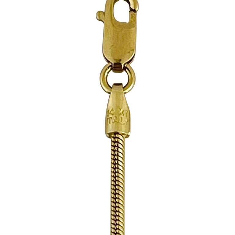 14 Karat Yellow Gold Solid Thin Snake Link Necklace, Italy For Sale at ...