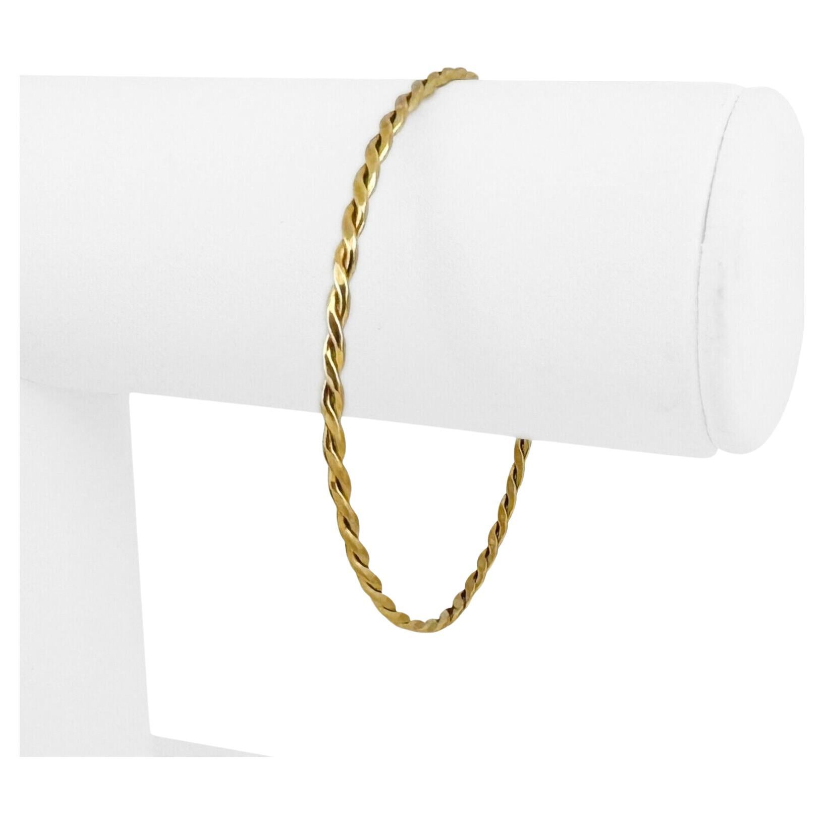 14 Karat Yellow Gold Ladies Spiral Bangle Bracelet For Sale at 1stDibs