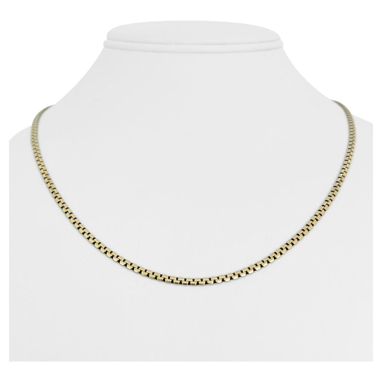 14 Karat Yellow Gold Solid UnoAErre Flattened Box Link Necklace, Italy ...