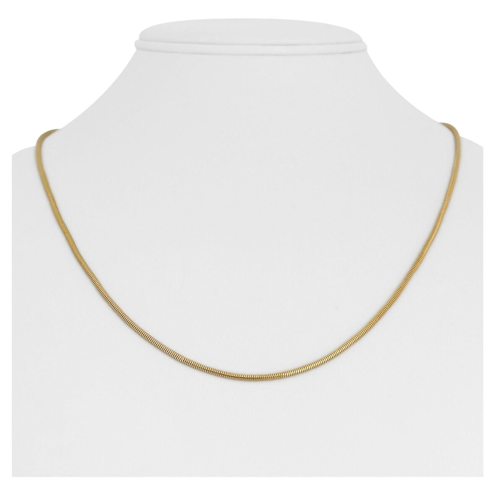 14 Karat Yellow Gold Solid UnoAErre Snake Link Chain Necklace Italy For ...