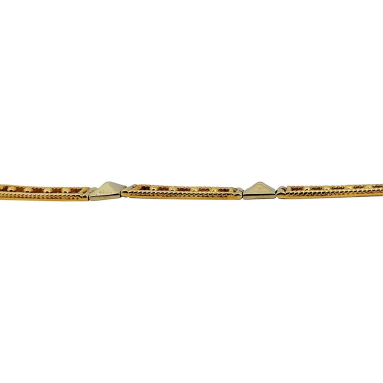 14 Karat Yellow Gold Solid Vintage Ladies Beaded Panel Link Necklace ...