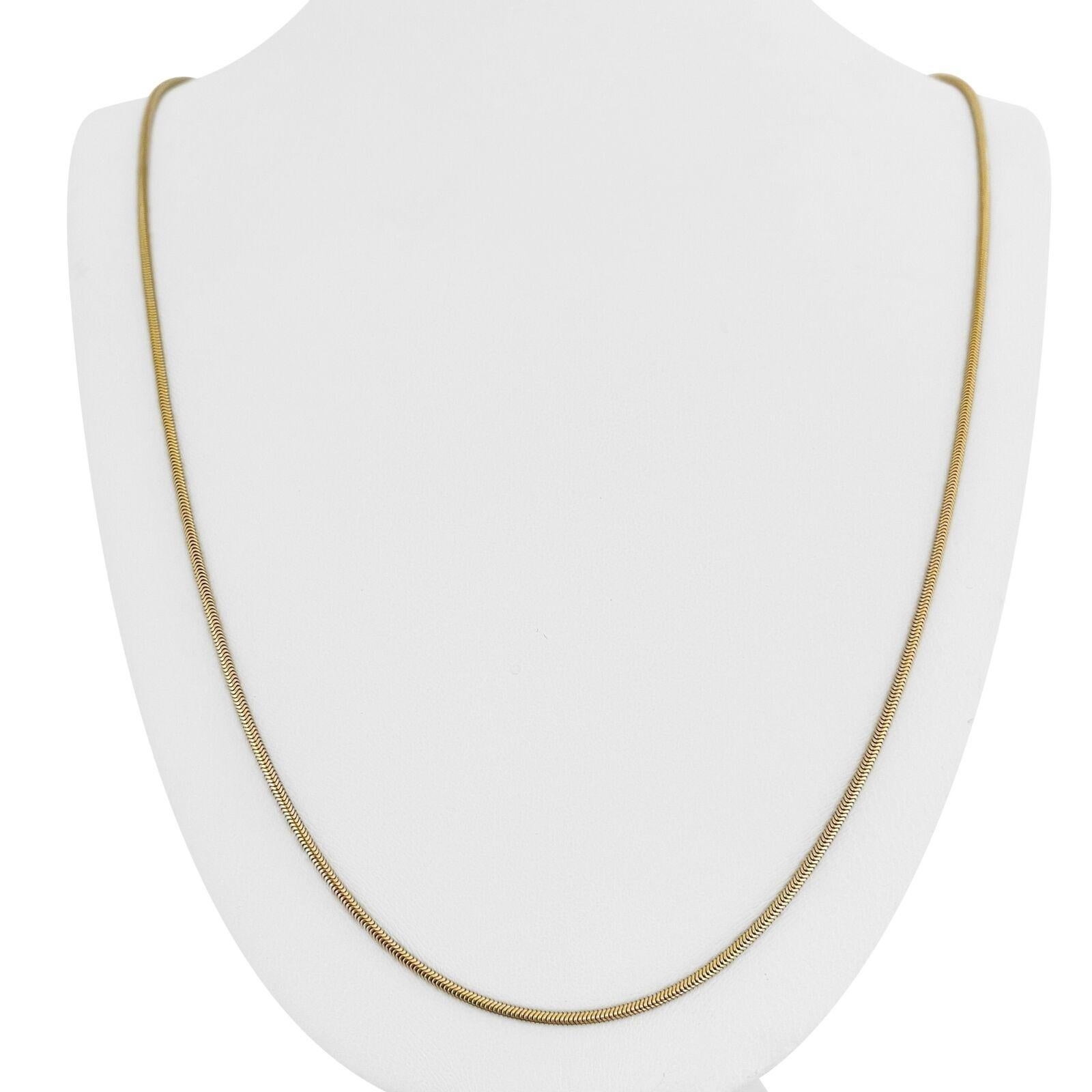 14 Karat Yellow Gold Solid Vintage Long Snake Link Chain Necklace For ...