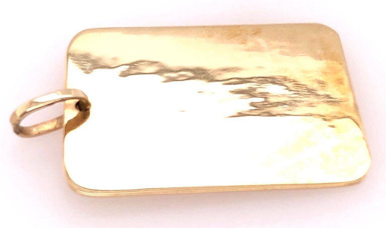 14 Karat Yellow Gold Tag / Charm Pendant For Sale at 1stDibs