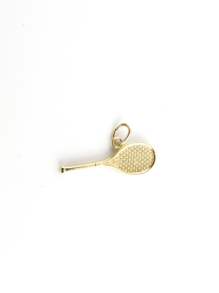 14 Karat Yellow Gold Tennis Racket Charm at 1stdibs