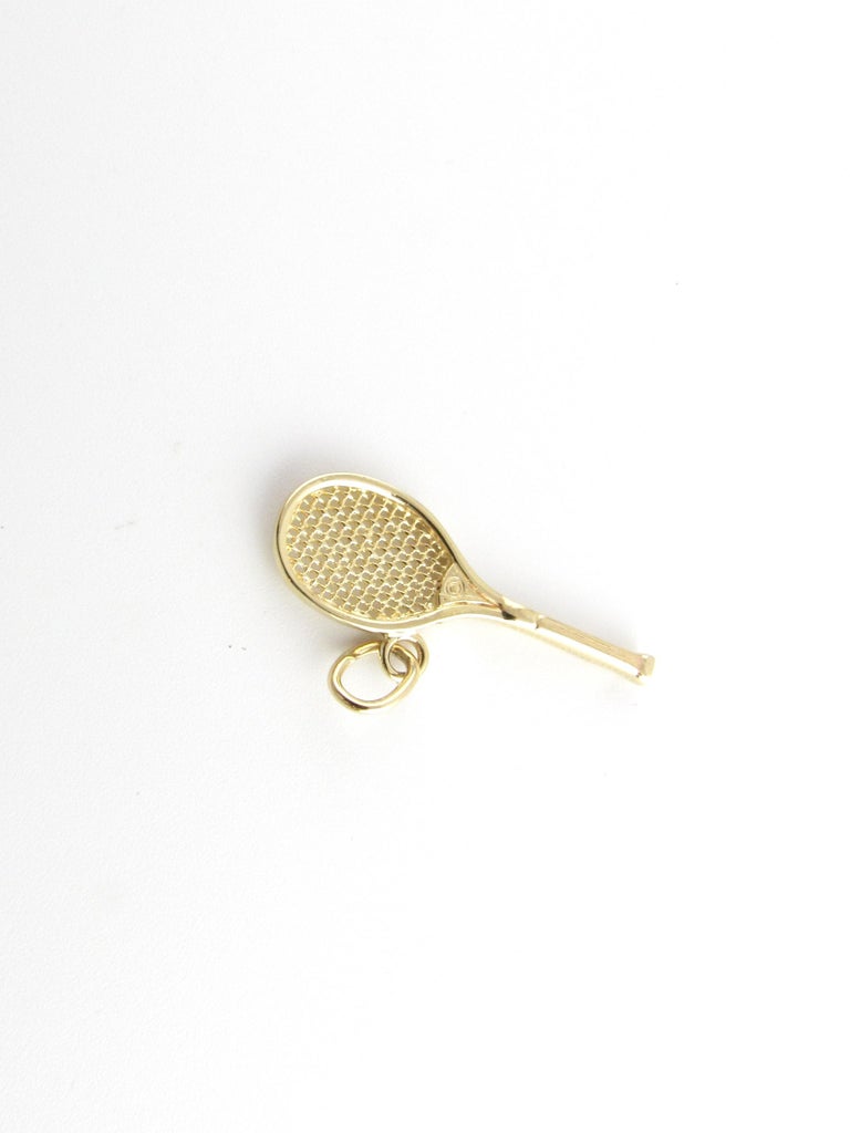 14 Karat Yellow Gold Tennis Racket Charm at 1stdibs