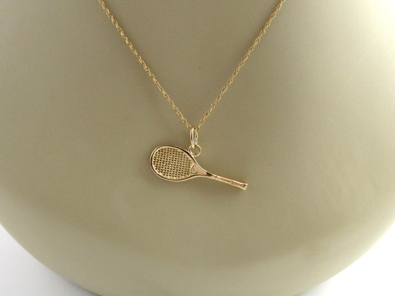 14 Karat Yellow Gold Tennis Racket Charm at 1stdibs