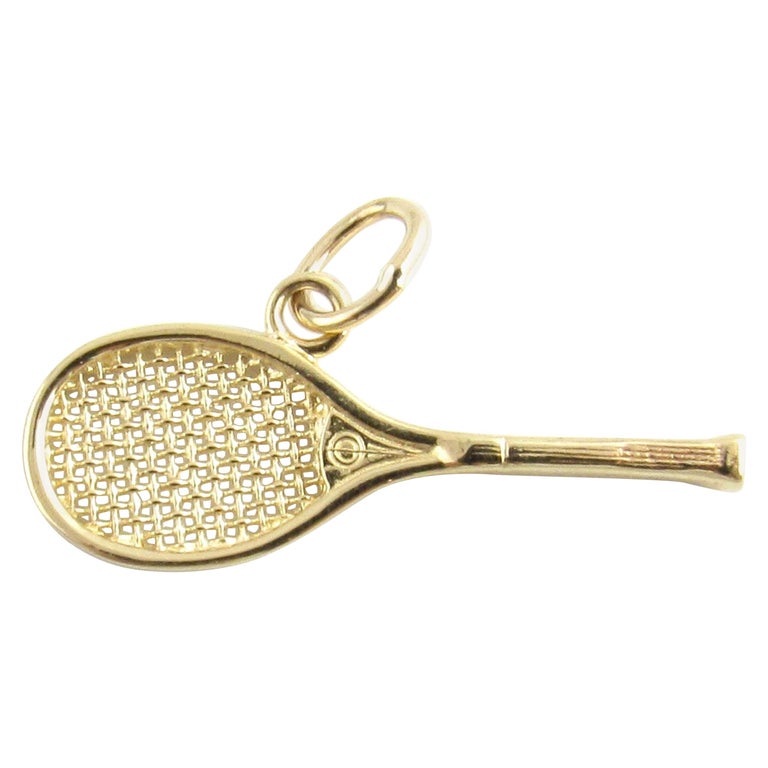 14 Karat Yellow Gold Tennis Racket Charm at 1stdibs
