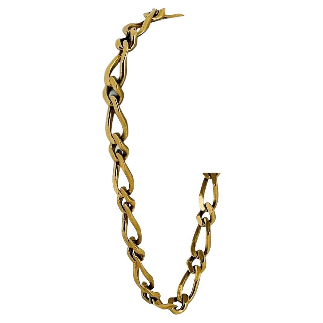 Italian Anchor Chain Bracelet, 14 Karat Yellow Gold Men's Lobster Claw ...