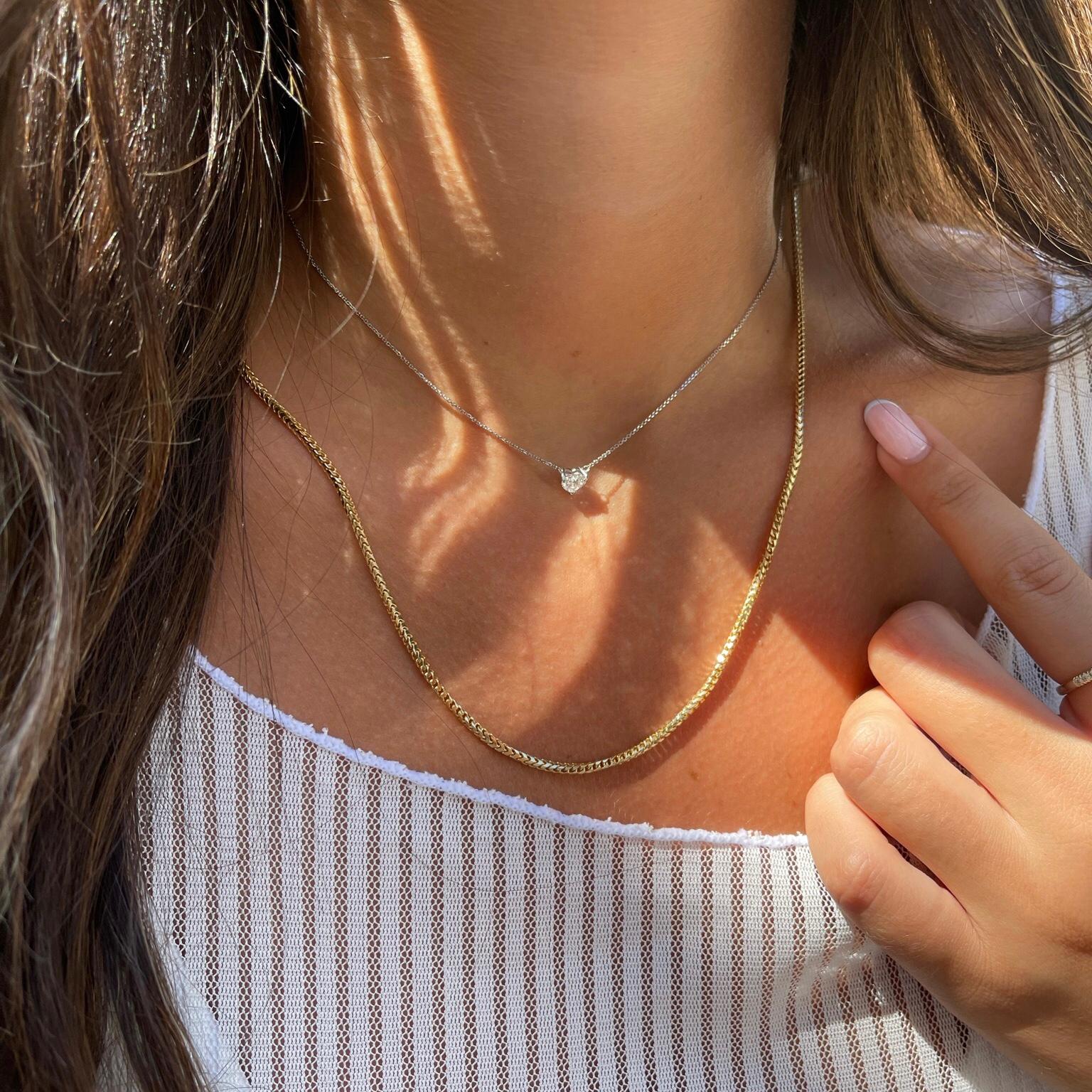 14 Karat Yellow Gold Thick Minimalist Rombo Chain Necklace, Shlomit Rogel For Sale at 1stDibs ...