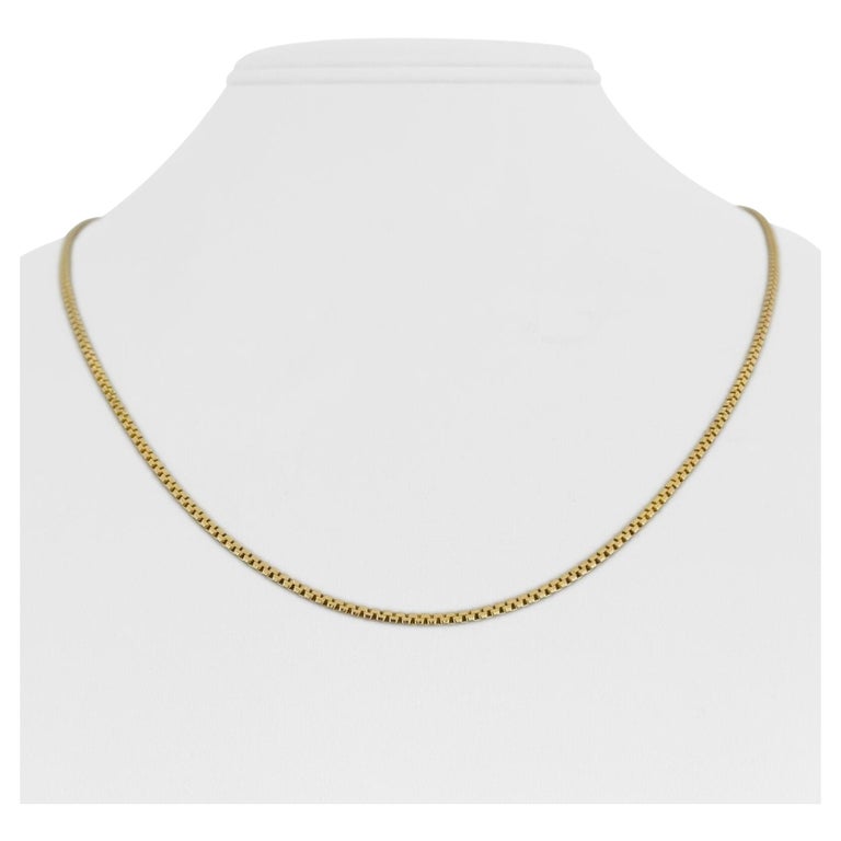 14 Karat Yellow Gold Thin Flat Cobra C Link Chain Necklace Italy For ...