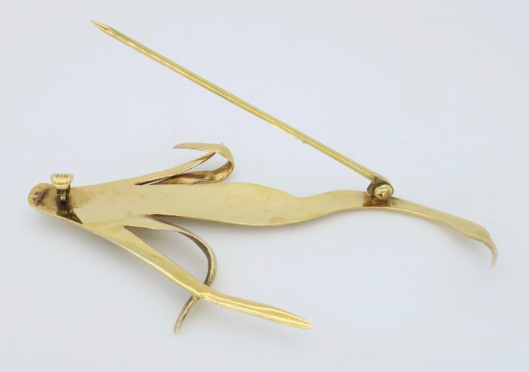 14 Karat Yellow Gold Tiffany and Co. Crane Brooch at 1stDibs | tiffany ...