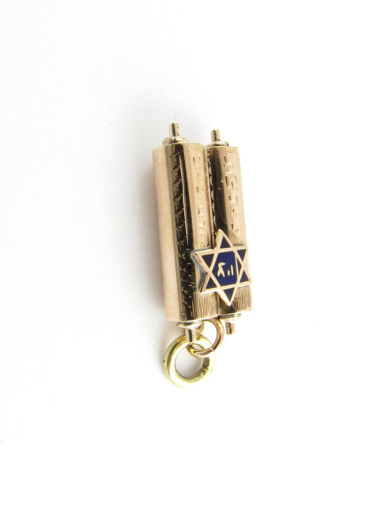 14 Karat Yellow Gold Torah Pendant at 1stDibs
