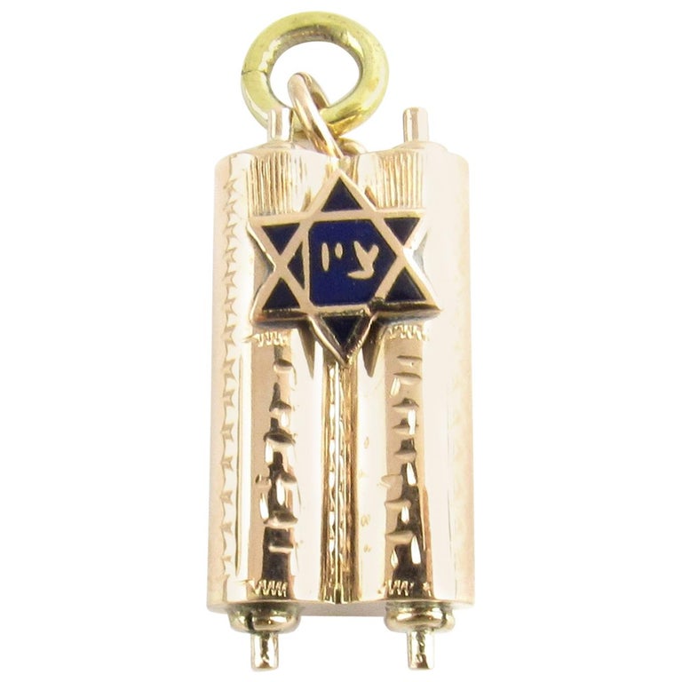14 Karat Yellow Gold Torah Pendant at 1stDibs