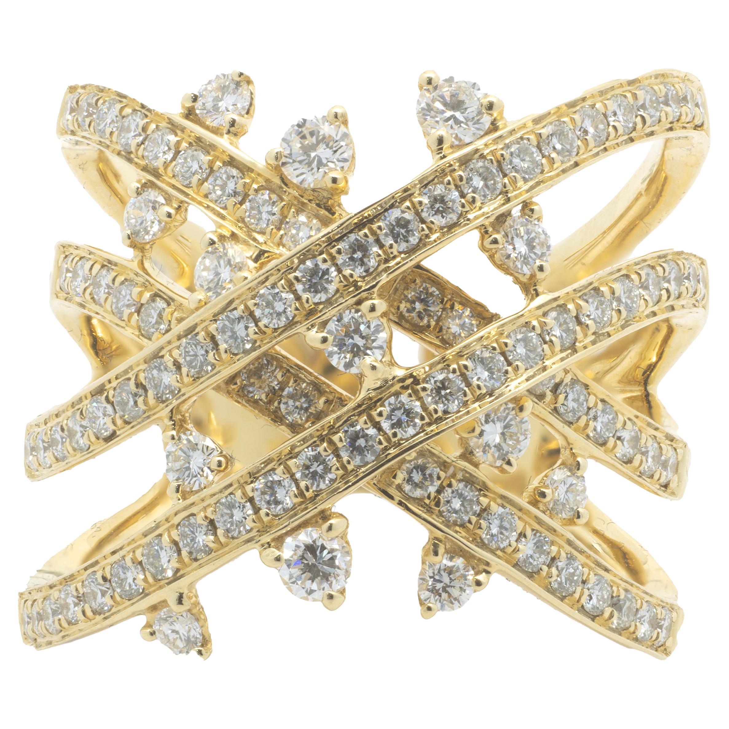 14 Karat Yellow Gold Circle Ring For Sale at 1stDibs