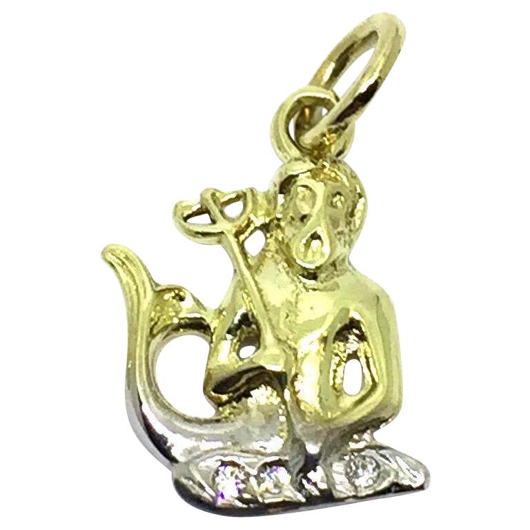 14 Karat Yellow Gold Triton Charm For Sale at 1stDibs