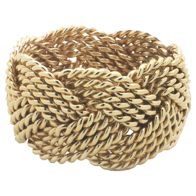 14 Karat Yellow Gold Twisted Braid Cigar Band at 1stDibs