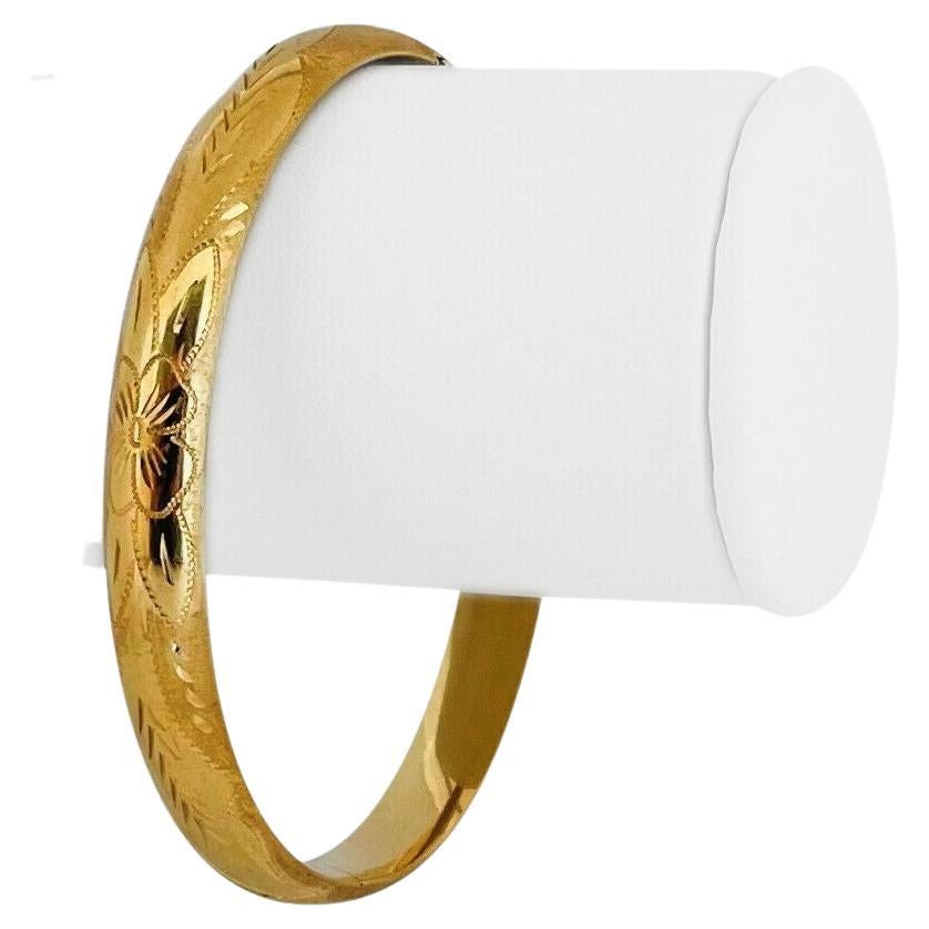 Antique French Art Nouveau Floral Design 18 Karat Gold Bracelet at 1stDibs