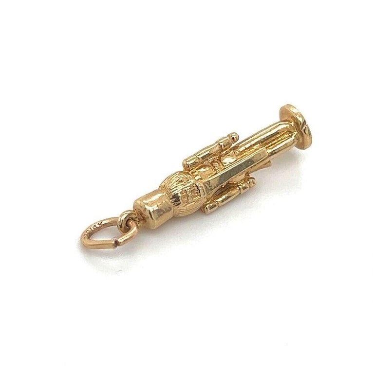 14 Karat Yellow Gold Vintage Nutcracker Holiday Charm or Pendant For ...