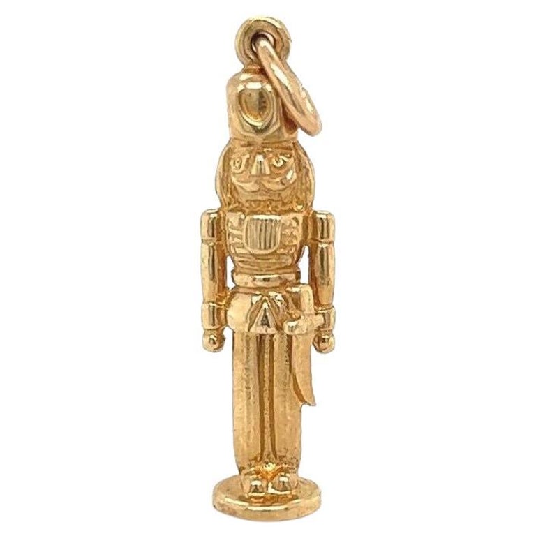 14 Karat Yellow Gold Vintage Nutcracker Holiday Charm or Pendant For ...