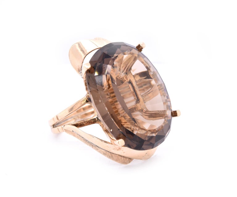 14 Karat Yellow Gold Vintage Smoky Topaz Ring at 1stDibs | smoky topaz ...
